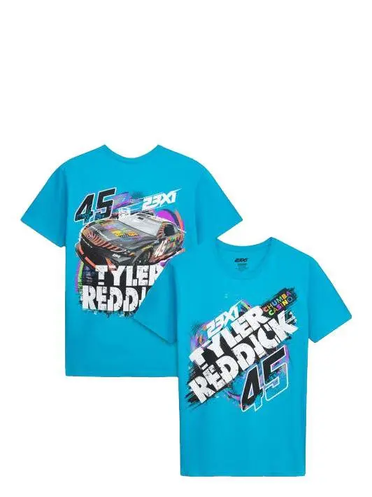 23XI RACING Tyler Reddick #45 Chumba Tropical Car T-shirt - Teal