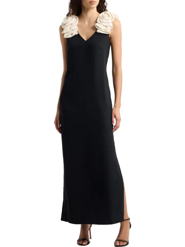 Lilly Pulitzer® Roslind Flower Embellished Sleeveless Dress - Noir