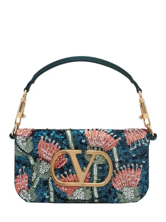 Valentino Garavani Small Loc"ò Sequined Shoulder Bag - Blue Multi