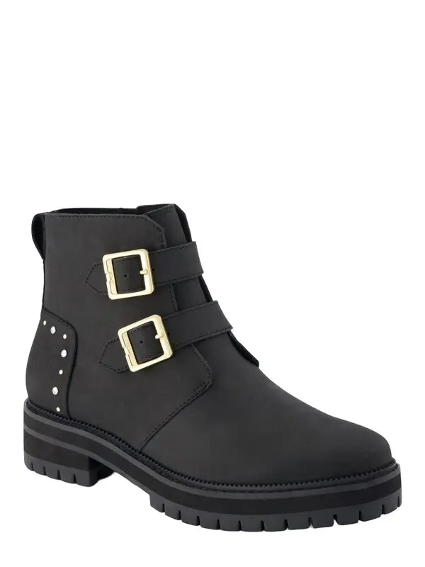 Toms Simone Leather Bootie - Black