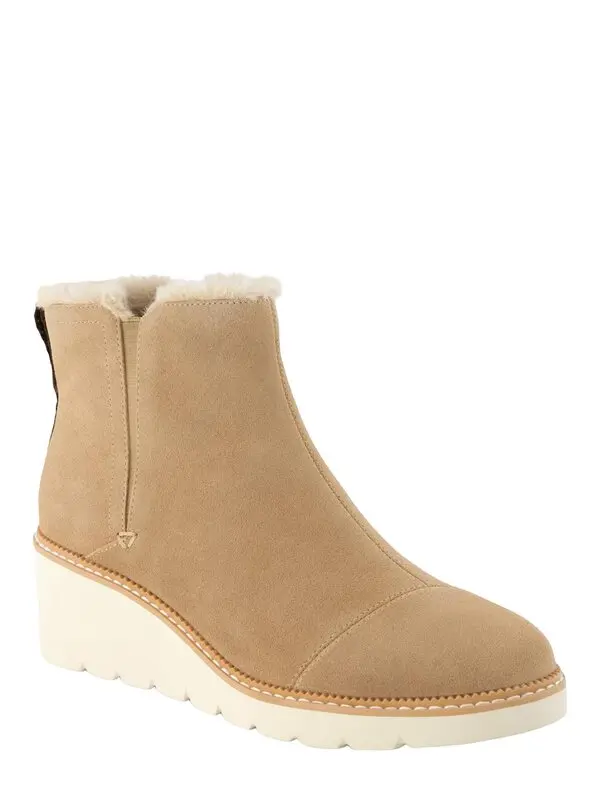 Toms Simone Leather Bootie - Medium Beige