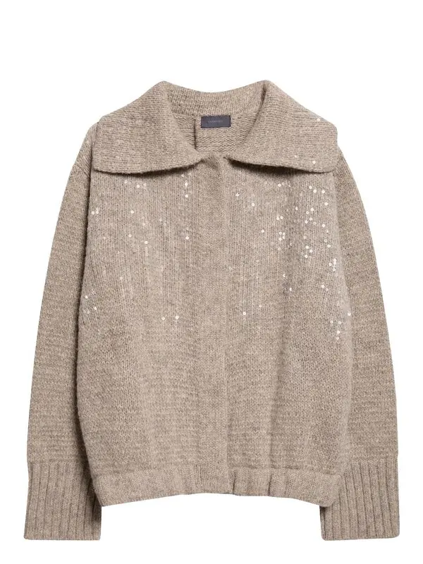 HAIKURE Sadie Sequin Wool Bomber Jacket - Hazelnut