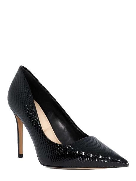 Dune London Assured Croc Embossed Faux Leather Pump - Black
