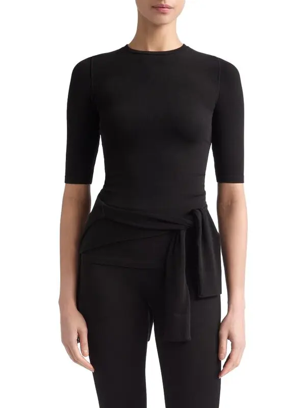 TOTEME Compact Jersey Top - Black