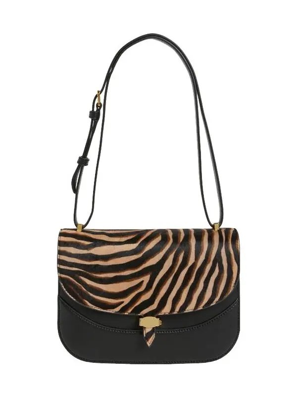 Veronica Beard Dash Leather Saddle Bag - Tan Multi