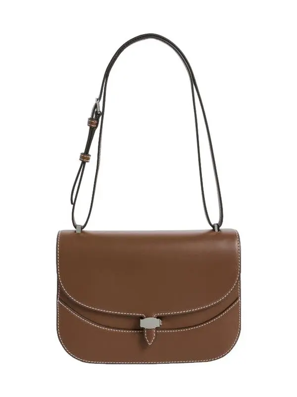 Veronica Beard Dash Leather Saddle Bag - Whiskey