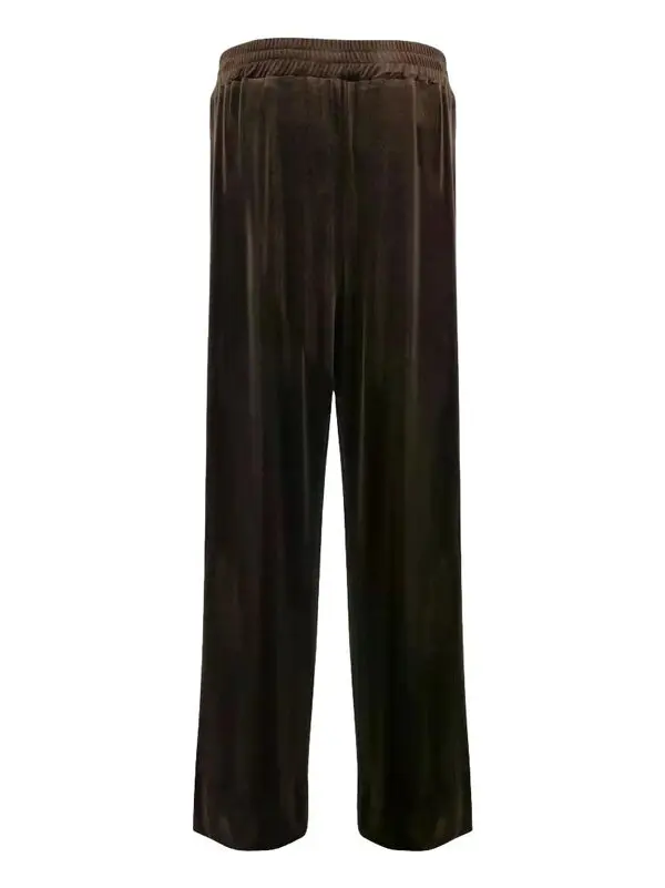DON'T @ ME Velvet Wide-leg Trousers - Brown