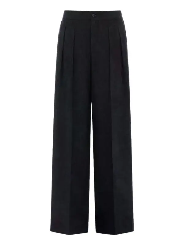 ELEH Pleated Wide-leg Trousers - Blue