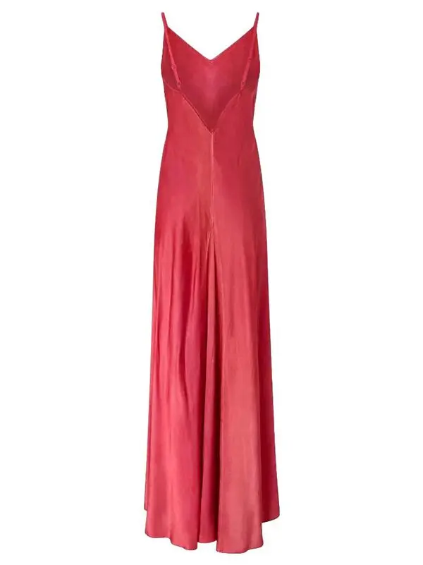 Pinko Long Slip Dress In Satin - Red