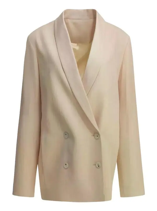 LOULOU Double-breasted Shawl-lapel Blazer - Neutrals