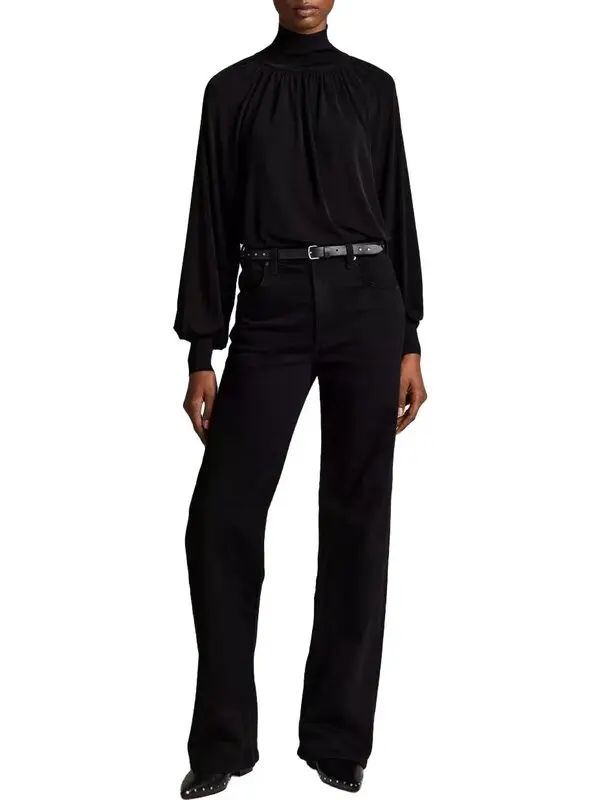 Vince Gathered Rib-trim Sweater - Black