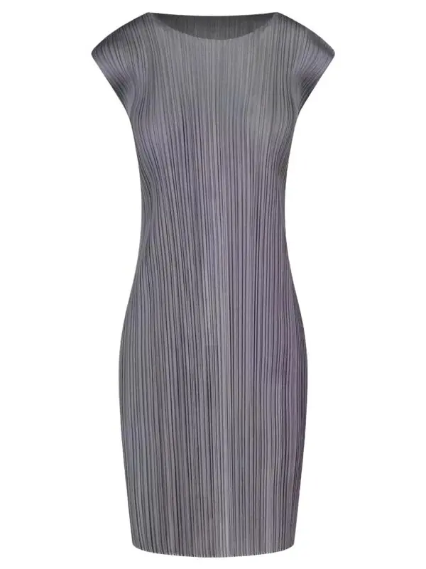 Issey Miyake Plissé-effect Mini Dress - Grey
