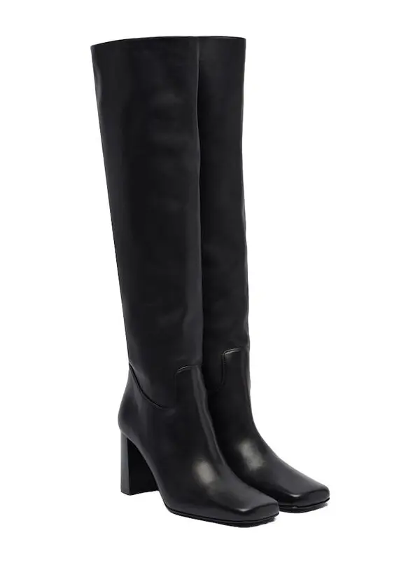 Khaite Petra Leather Knee-high Boots - Black