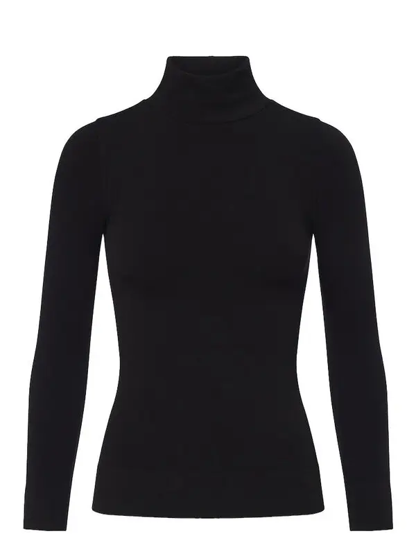 TOTEME Jersey Turtleneck Top - Black