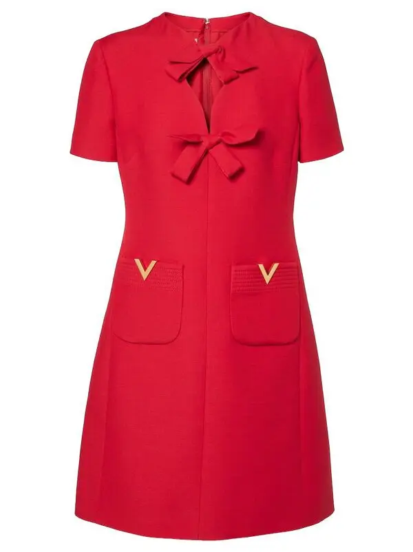 Valentino Garavani Crepe Couture Bow-detail Minidress - Red