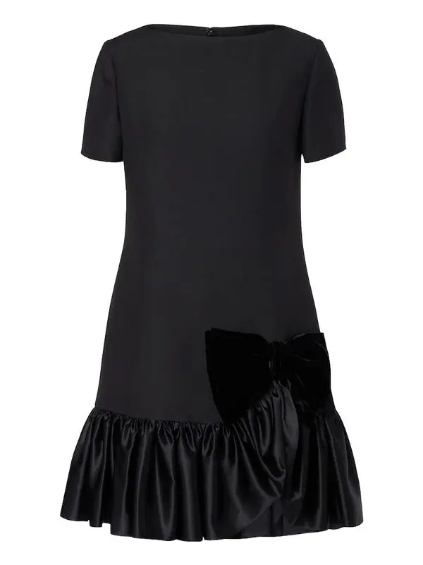 Valentino Garavani Crepe Couture Ruffled Minidress - Black