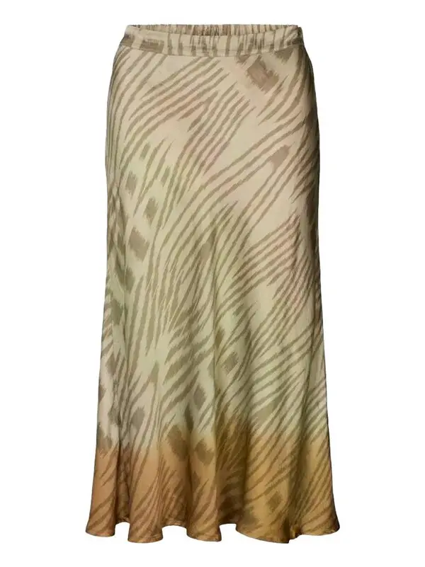 RABENS SALONER Elmi Ikat-print Elasticated Maxi Skirt - Brown