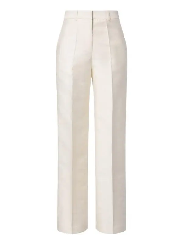 JOSEPH Mitae Cotton, Linen, And Silk-blend Wide-leg Pants - White