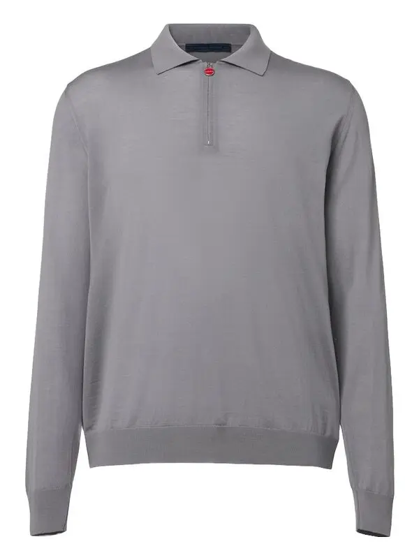 Kiton Wool Polo Sweater - Grey
