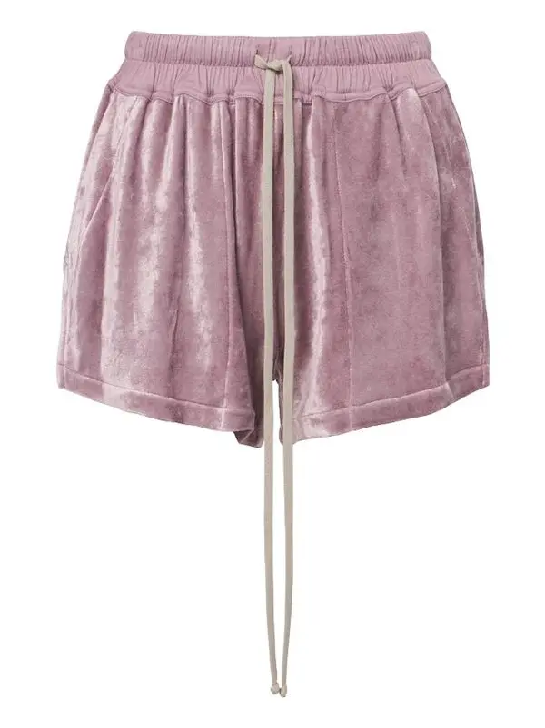 Rick Owens Velvet Jersey Shorts - Pink
