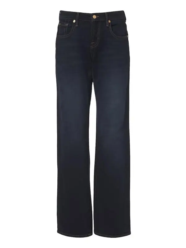 7 For All Mankind Faded Straight Jeans - Blue