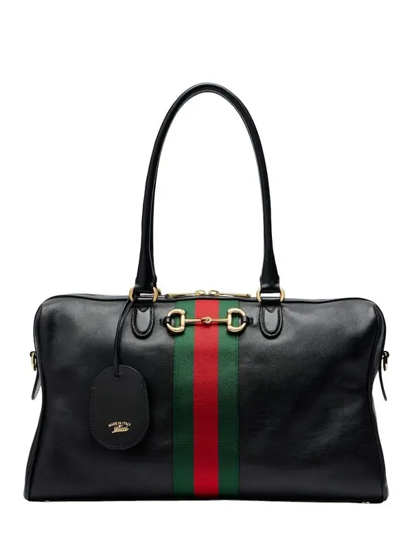 Gucci Borsetto Large Leather Tote Bag - Black