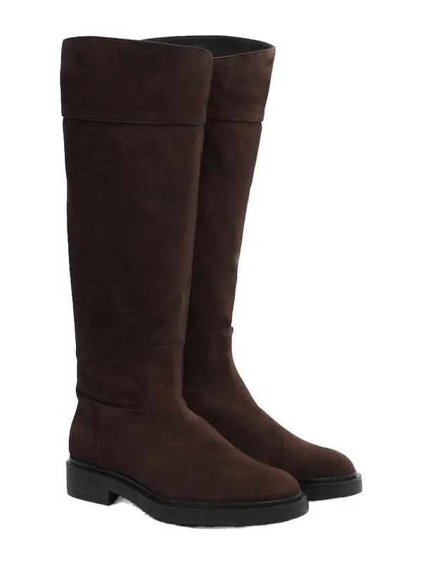 AQUAZZURA Ride Suede Knee-high Boots - Brown