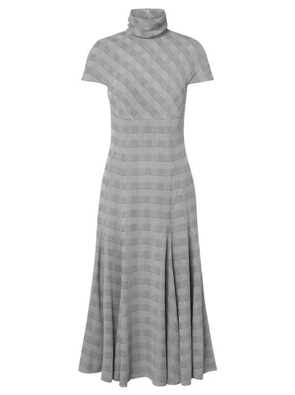 EMILIA WICKSTEAD Thea Prince Of Wales Check Midi Dress - Grey
