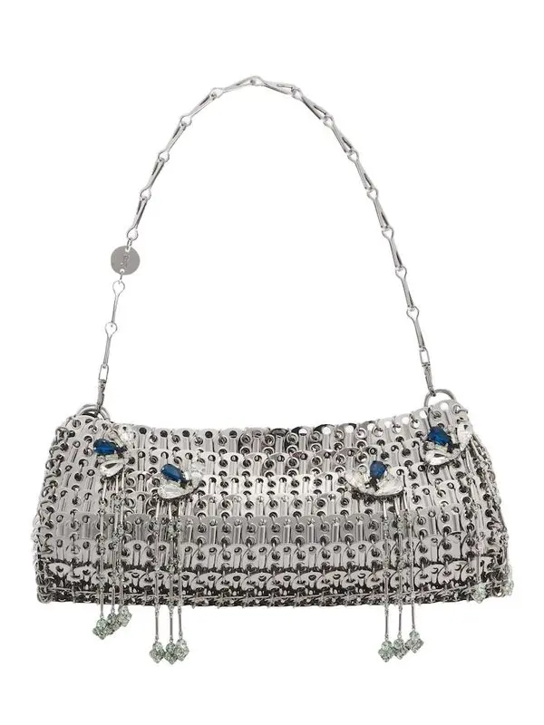Rabanne 1969 Embellished Shoulder Bag - Silver