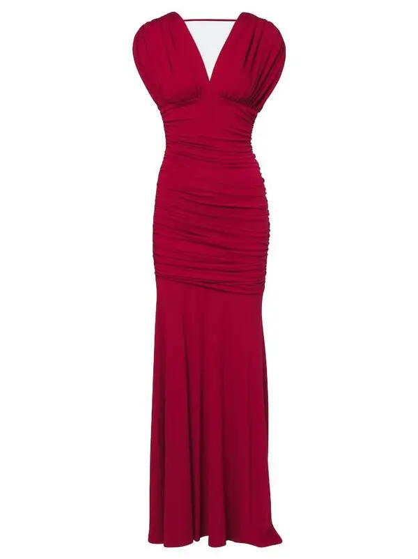 Simkhai Norvelle Draped Open-back Gown - Red