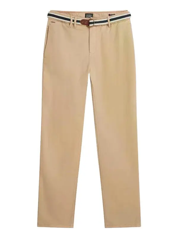 Scotch & Soda Warren Belted Chino Trousers - Neutrals