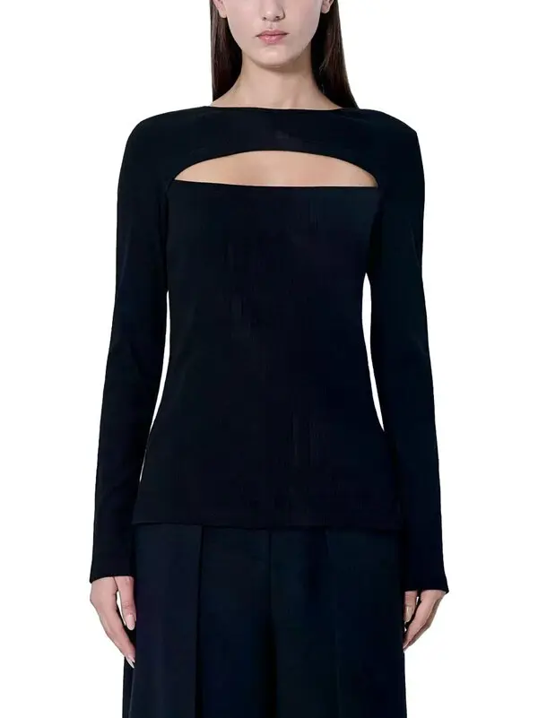 Yohji Yamamoto Cut-out Cotton Blouse - Black