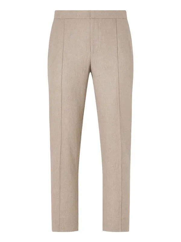 Zegna Straight-leg Wool, Cashmere And Silk-blend Trousers - Brown