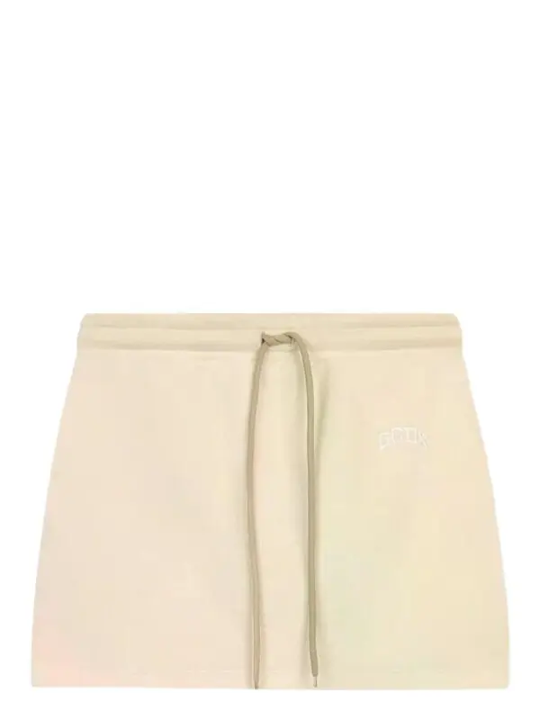 Gcds Logo-embroidered Drawstring Mini Skirt - Neutrals