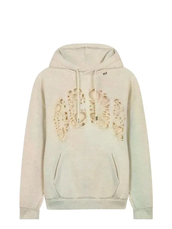 Gcds Laser-cut Logo Hoodie - Neutrals