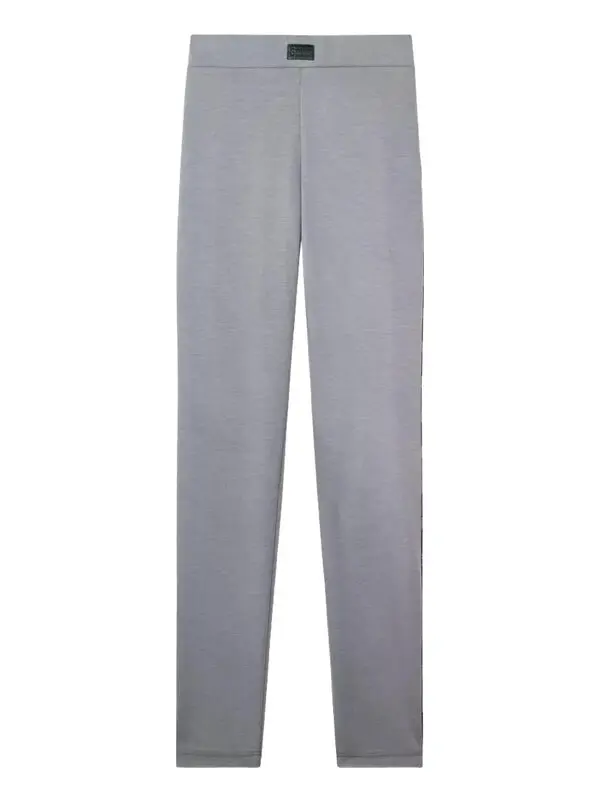 Gcds Logo-patch Contrast-trim Leggings - Grey