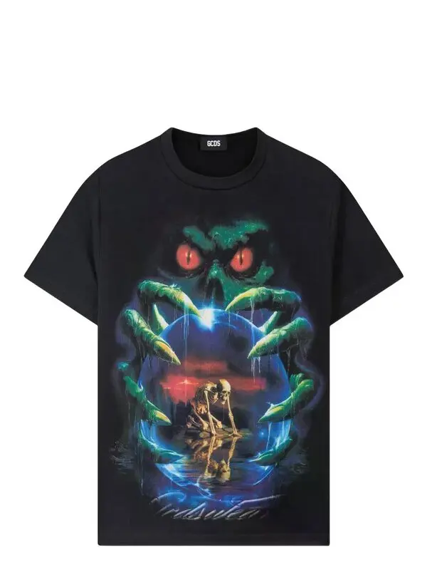 Gcds Gothic Graphic-print T-shirt - Black