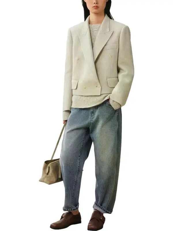 LESS Double-breasted Cropped Jacket - Neutrals