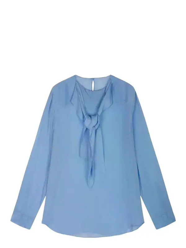 JNBY Tie-neck Long-sleeve Blouse - Blue