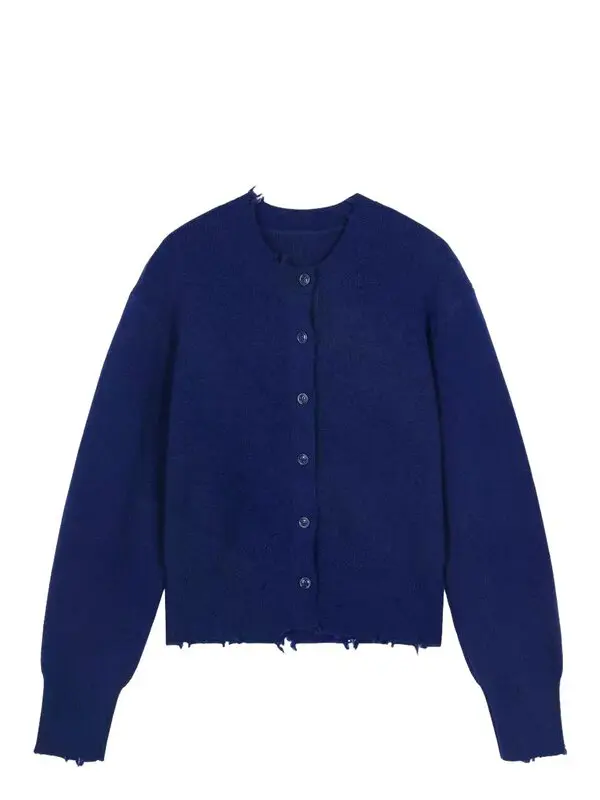 JNBY Distressed-effect Cropped Cardigan - Blue