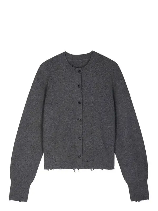 JNBY Distressed Cropped Cardigan - Grey