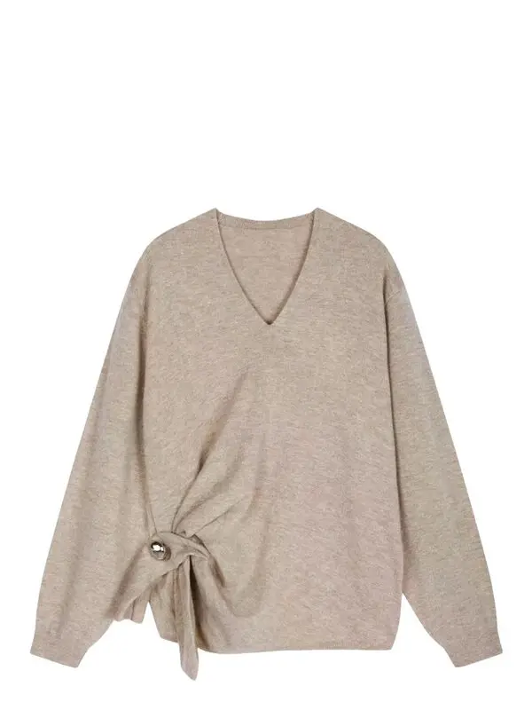 JNBY Knot-detail V-neck Sweater - Neutrals