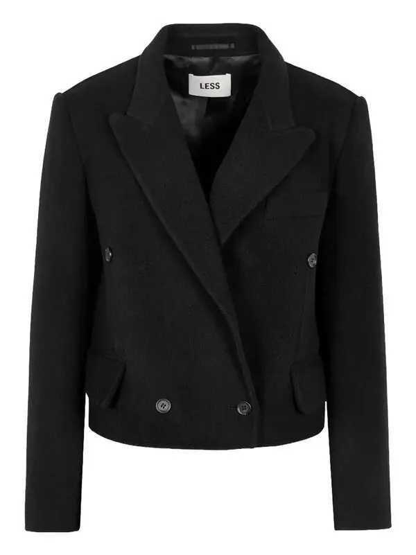LESS Double-breasted Cropped Jacket - Black