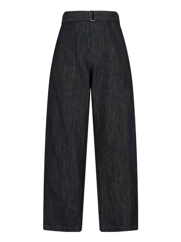CROQUIS Belted Wide-leg Trousers - Blue