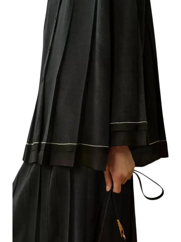 LESS Pleated Wool-blend Skirt - Grey