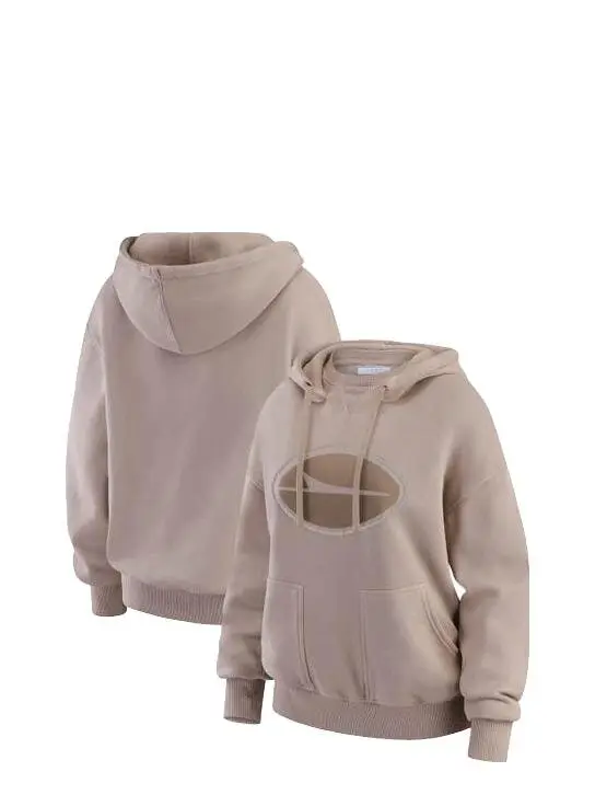 WEAR BY ERIN ANDREWS New York Jets Washed Pullover Crewdie - Tan