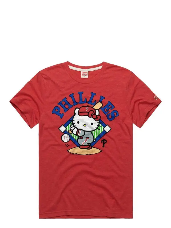 HOMAGE Philadelphia Phillies Hello Kitty Tri-blend T-shirt - Red