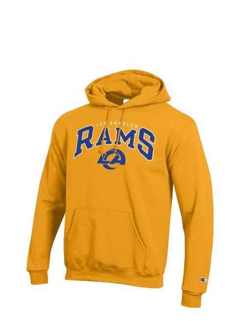 Champion Los Angeles Rams Classic Sol Powerblend Arch Over Logo Hoodie - Gold