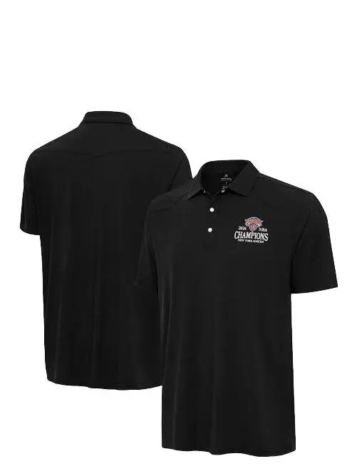 ANTIGUA New York Knicks 2026 Nba Finals Champions Wordmark Western Polo - Black