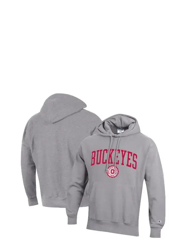 Champion Ohio State Buckeyes Established Reverse Weave Hoodie - Heather Gray